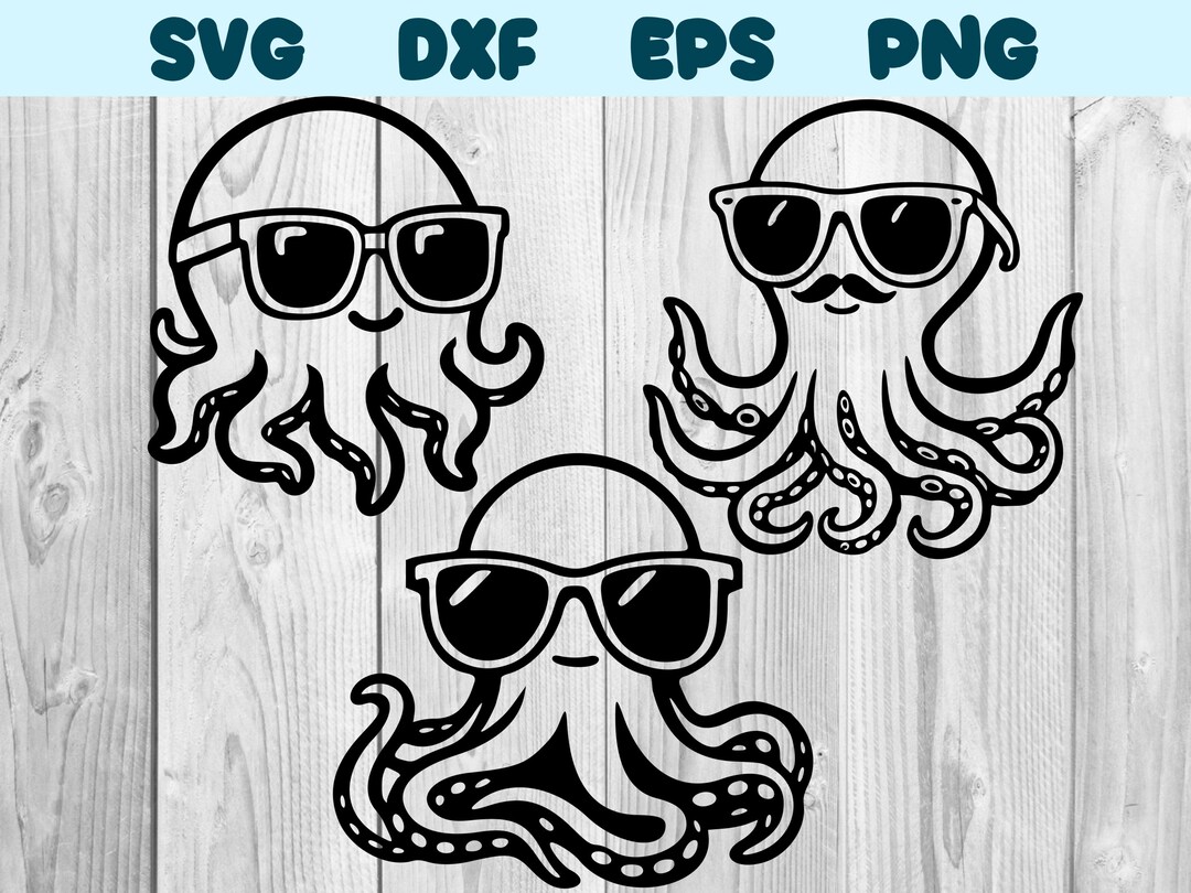 Octopus With Sunglasses Svg Octopus With Glasses Png Sunglasses Octopus ...