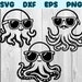 Octopus With Sunglasses Svg Octopus With Glasses Png Sunglasses Octopus ...