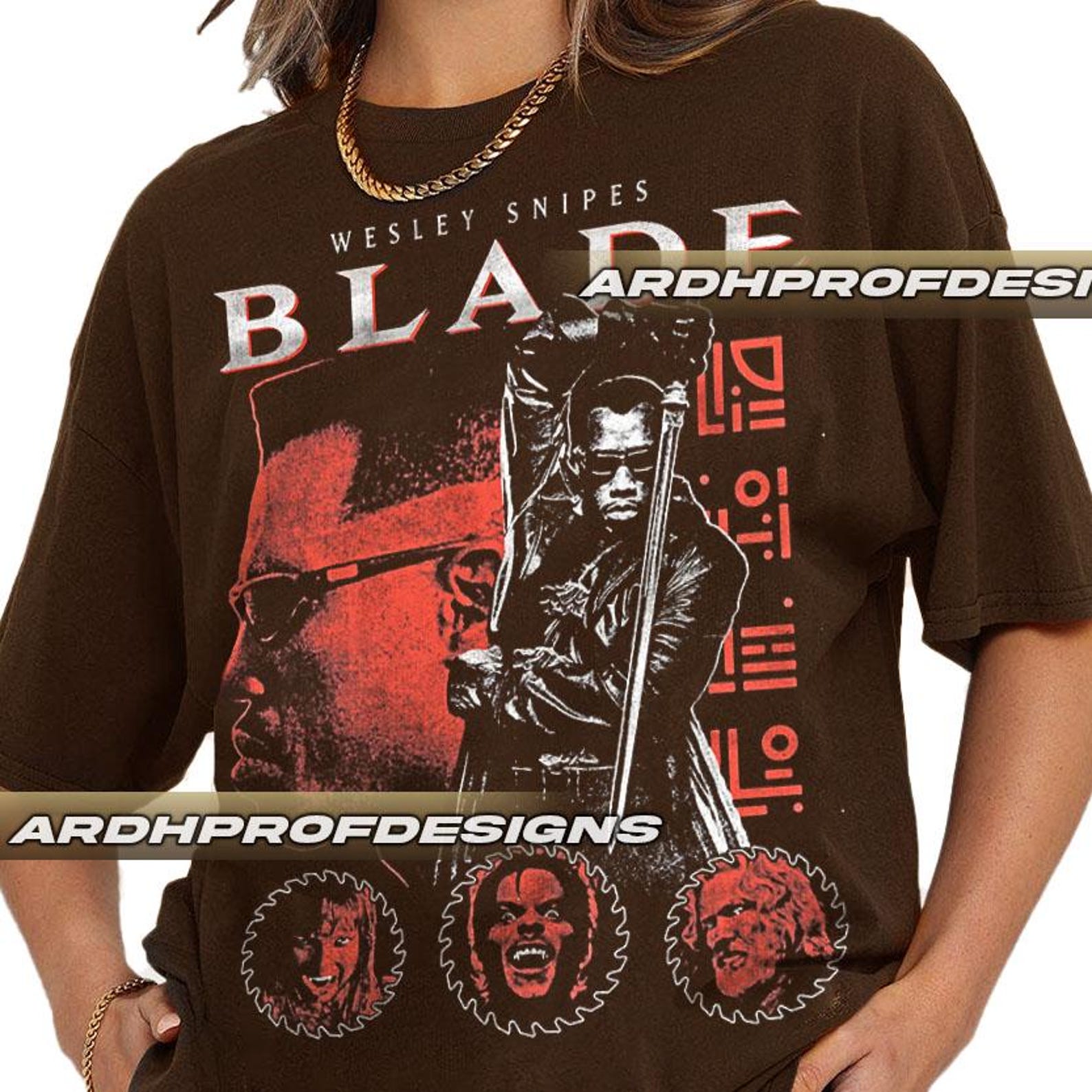 Blade Vampire Hunter Movie, Wesley Snipes Graphic T-shirt, 1998 Cult ...