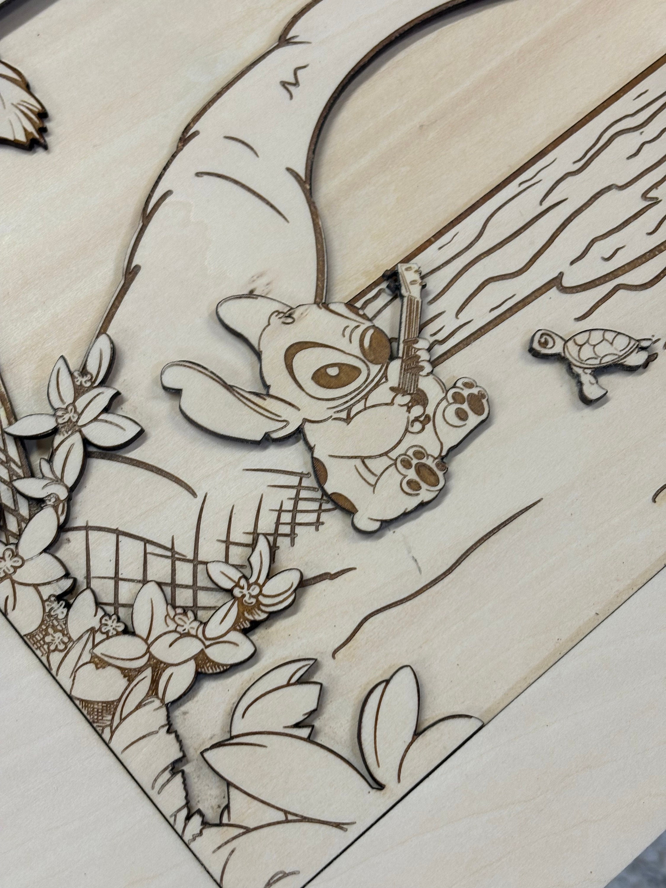 Stitch Beach Hawaii Wall Art Digital SVG File Laser Cutter GLOWFORGE ...