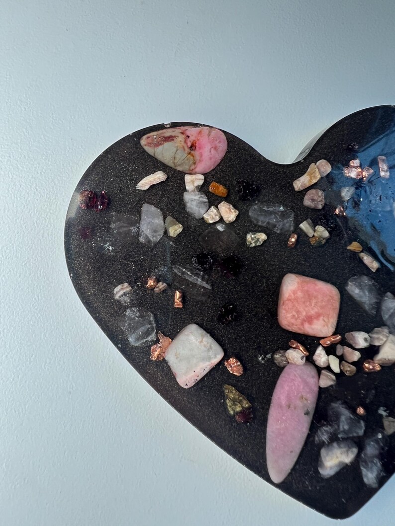 Heart Orgonite Charging Plate EMF Protection. Rhodochrosite, Rhodonite ...