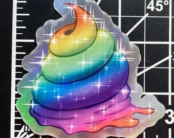 Die-cut Sticker Sheet Rainbow Unicorn Poop Emoji Sticker 4 Poops per ...