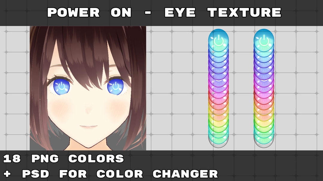 Eye Texture - Power on Eyes (18 Colors) || Vroid Vtuber Asset - Etsy