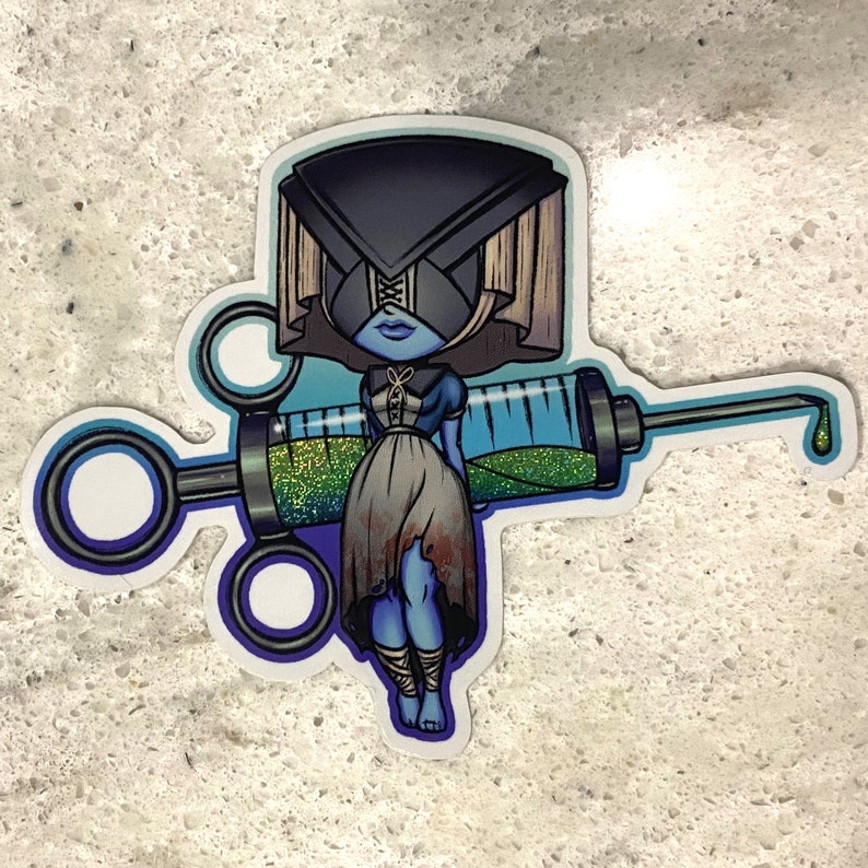 Undead Chibi Nurse Sticker (glitter Effect) | Baldur's Gate 3 - Etsy