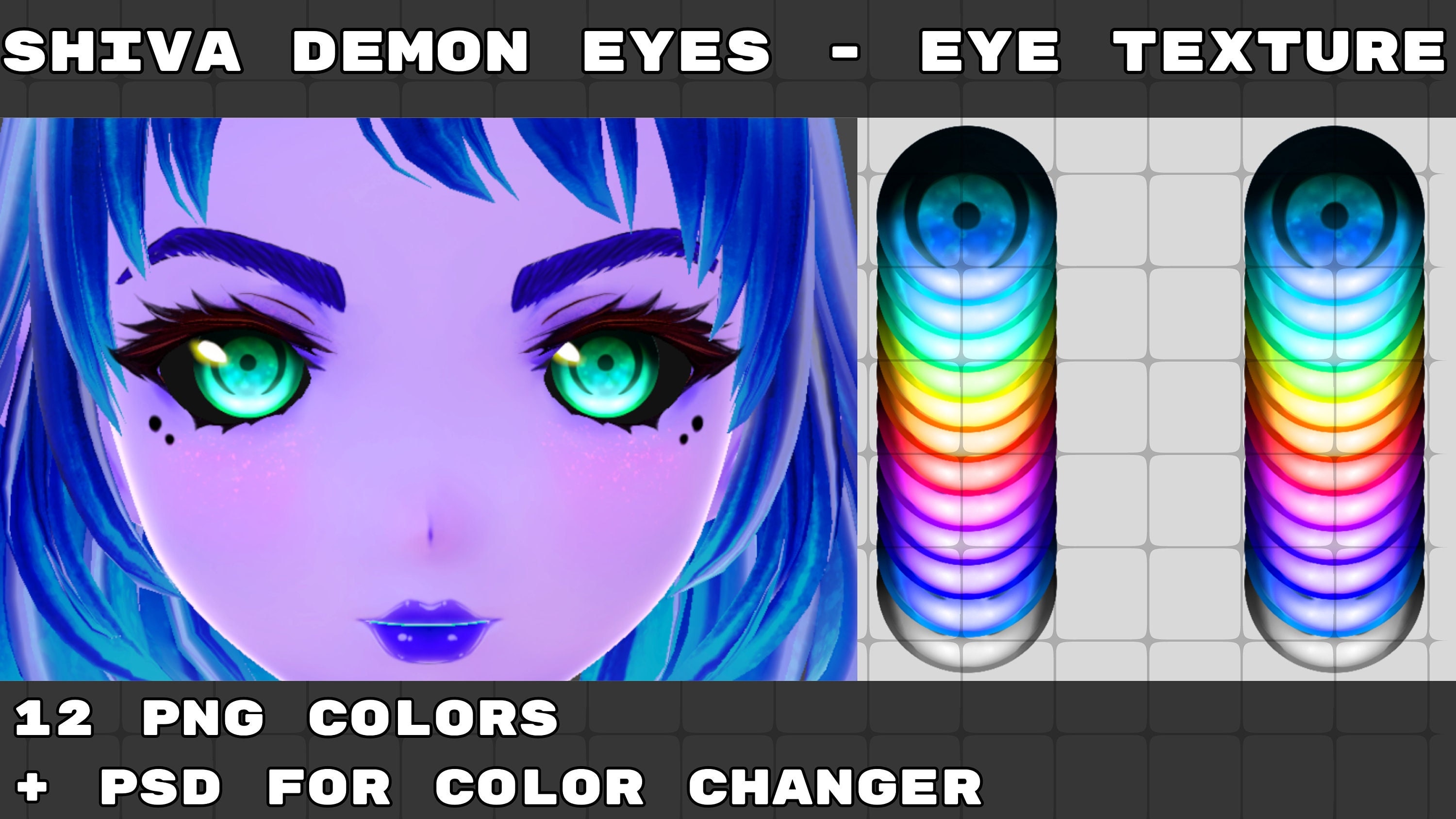 Eye Texture Shiva Demon Eyes 12 Colors - Etsy Canada