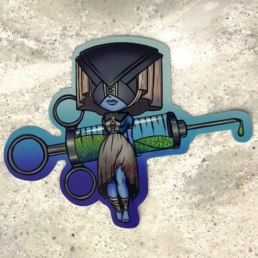 Undead Chibi Nurse Sticker glitter Effect Baldur's Gate 3 - Etsy