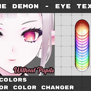 Anime Demon Eyes - Vroid Eye Texture (with AND Without Pupils) (14 .PNG ...