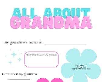 Nana Mother's Day Printable, All About Mom, All About Nana, Mother's ...