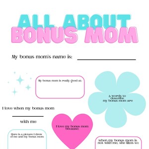 Bonus Mom's Mother's Day Printable, Step Mom Mother's Day Gift, All ...