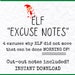 Elf Excuse Notes, Printable Elf Notes, Elf Personalized Letters ...
