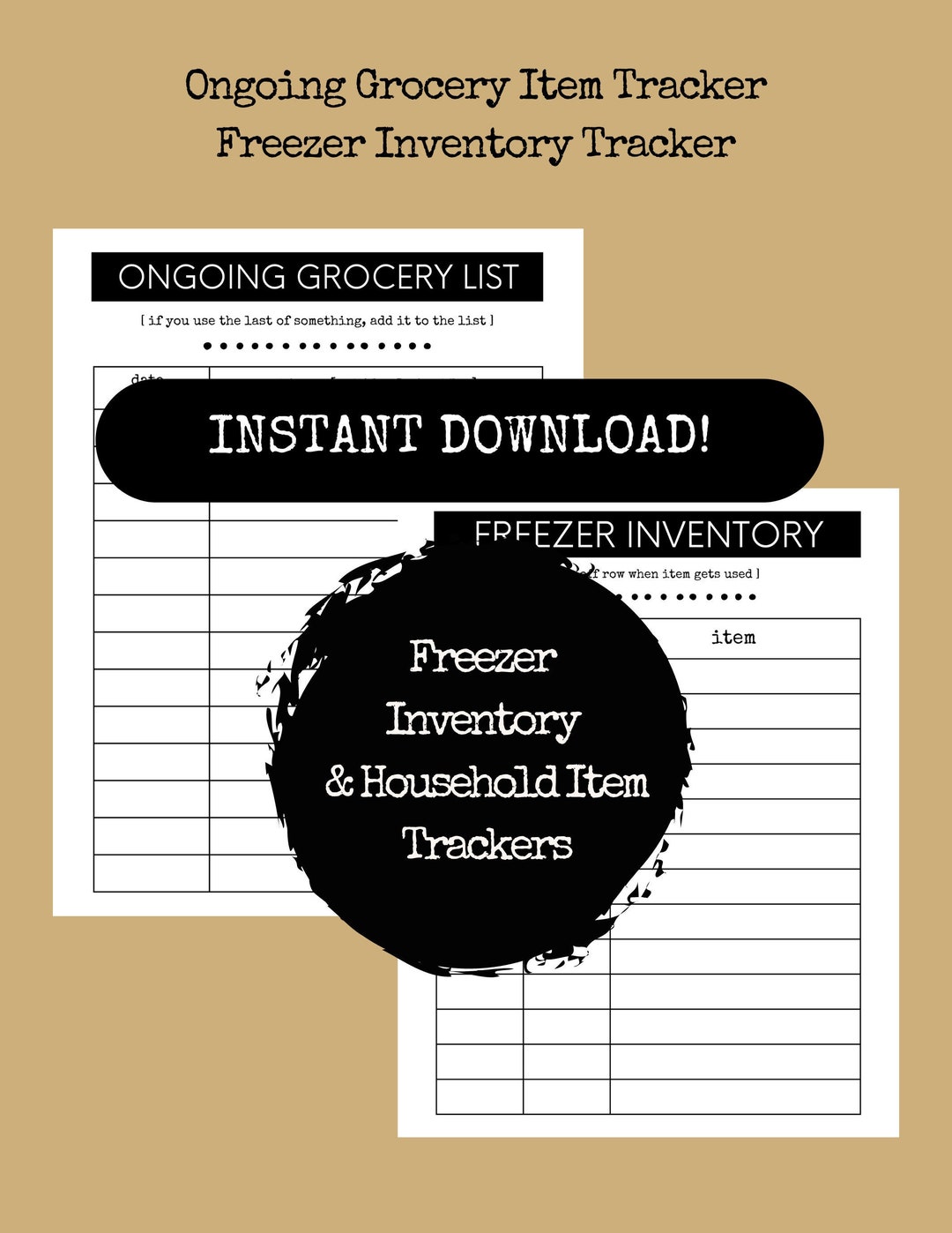 Freezer Inventory Tracker, Household Item Tracker, Grocery List, Meal ...