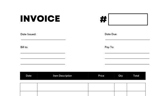 Invoice Template. Printable Invoice. Generic Invoice Business Invoice ...