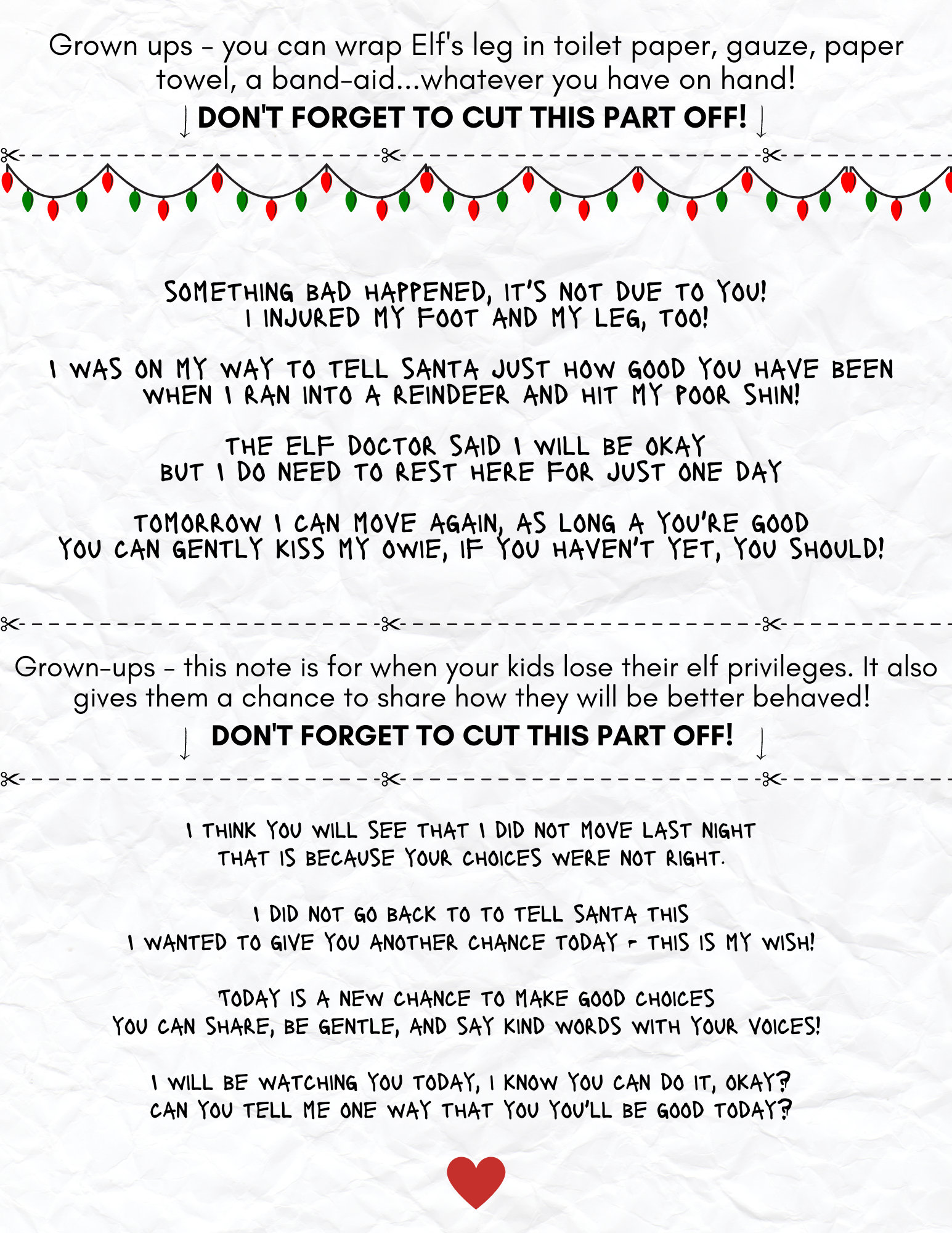 Elf Excuse Notes, Printable Elf Notes, Elf Personalized Letters ...