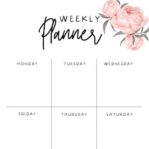 Weekly Planner PDF Printable Planner Digital Planner 7 Day Planner ...