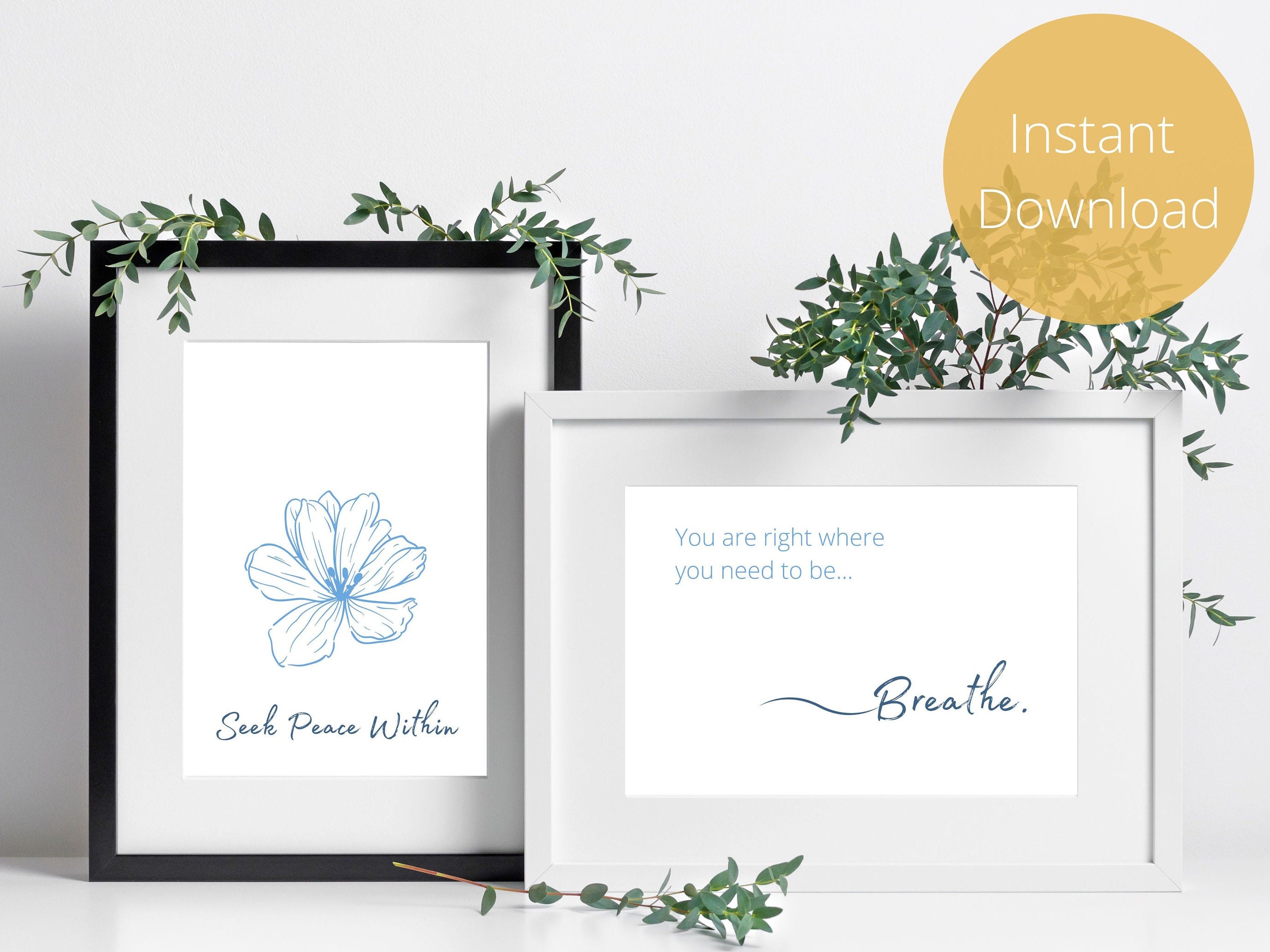 Spiritual Awakening Inspirational Printable Wall Art Decor Yoga (set of ...