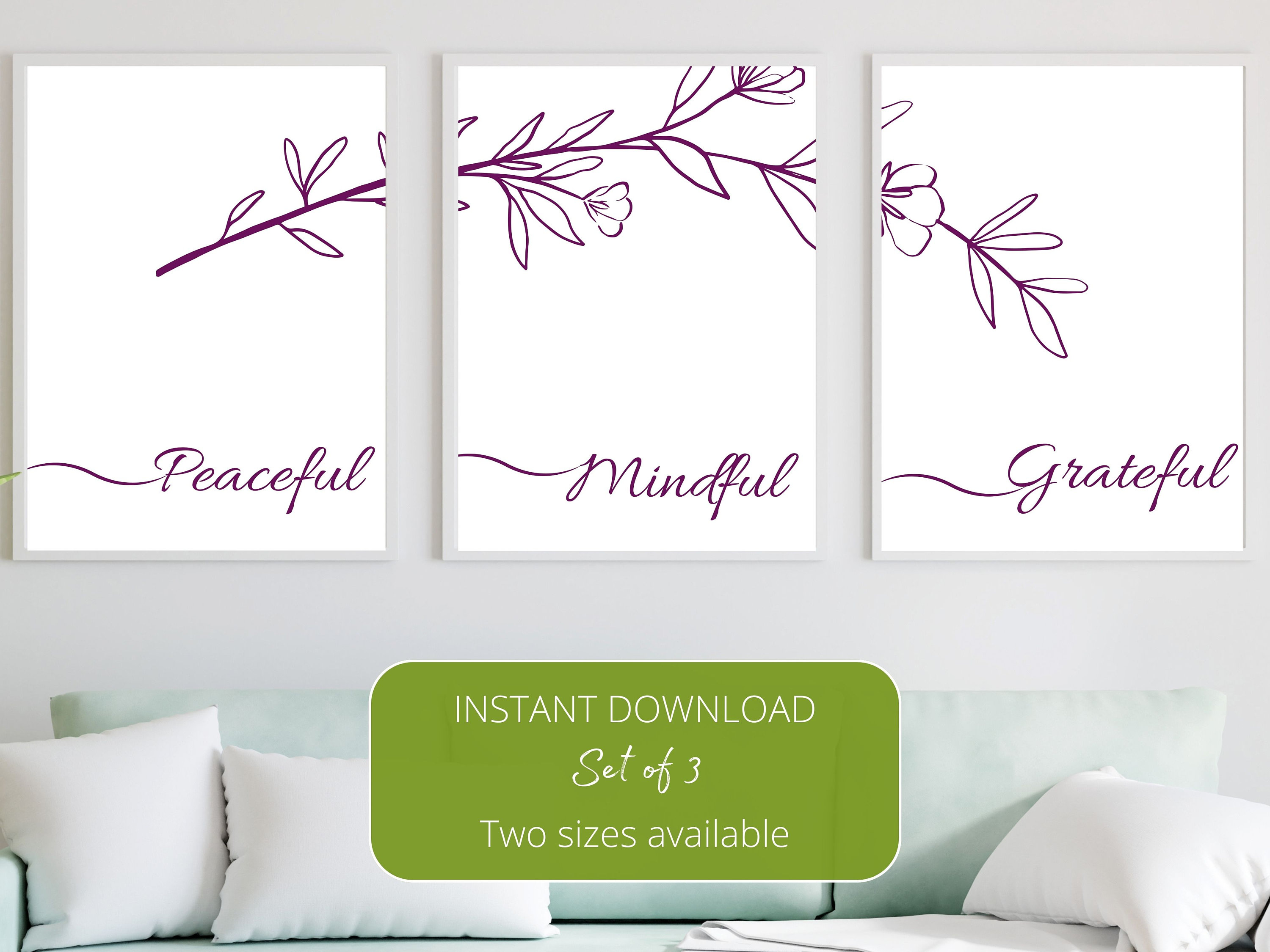 Spiritual Inspirational Printable Wall Art Set of 3 Digital Download ...