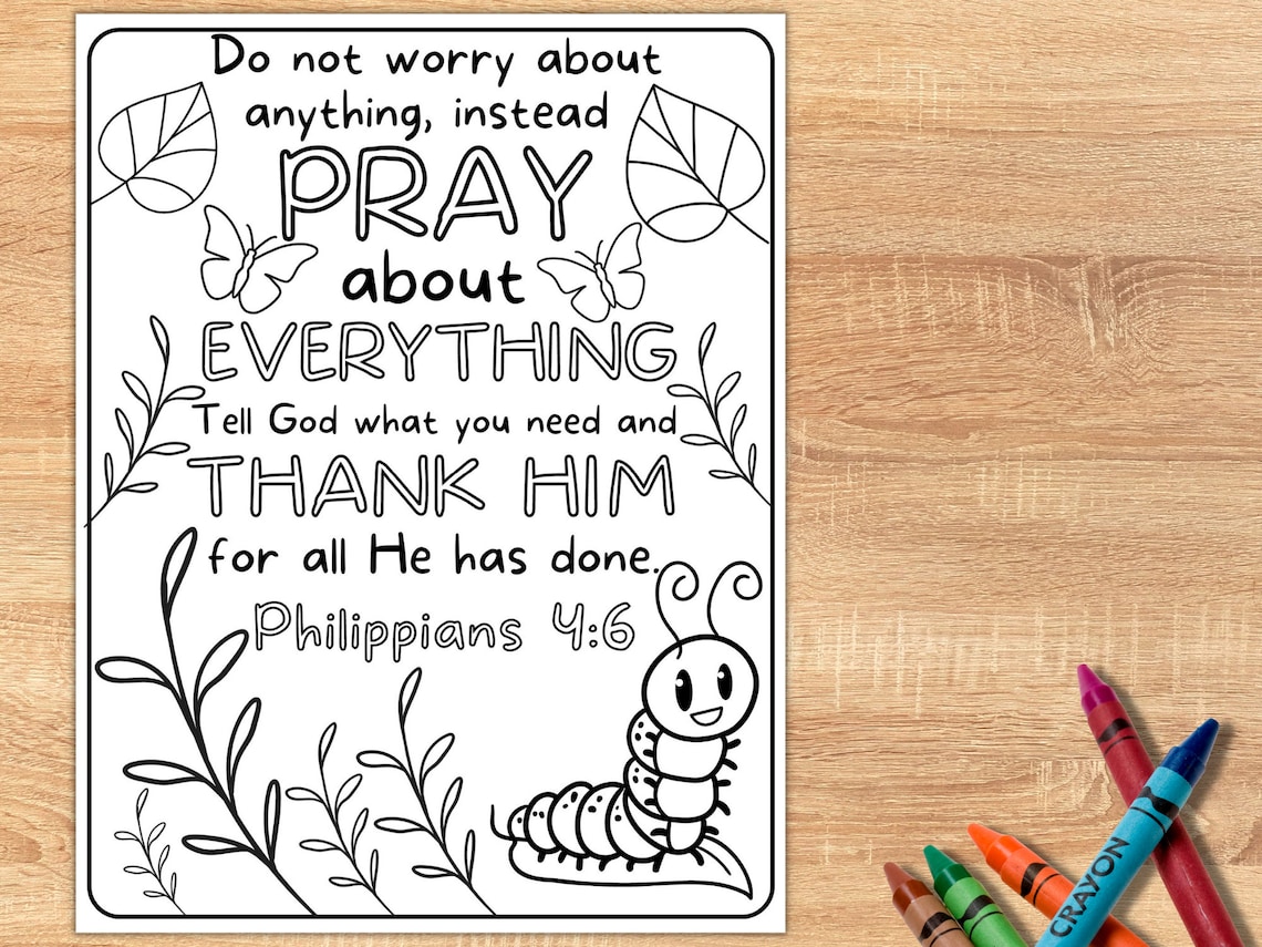 Printable Prayer Coloring Kid's Morning Activity, the Lord's Prayer ...