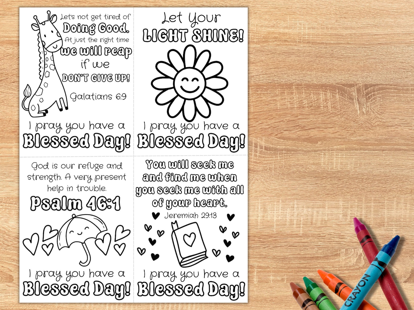 Prayer Cards for Kids, Encouragement Cards for Children, Sunday School ...