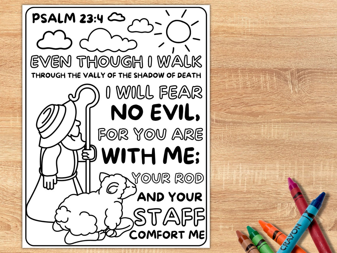 Faith Over Fear Bible Coloring Pages for Children, Coloring Scripture ...