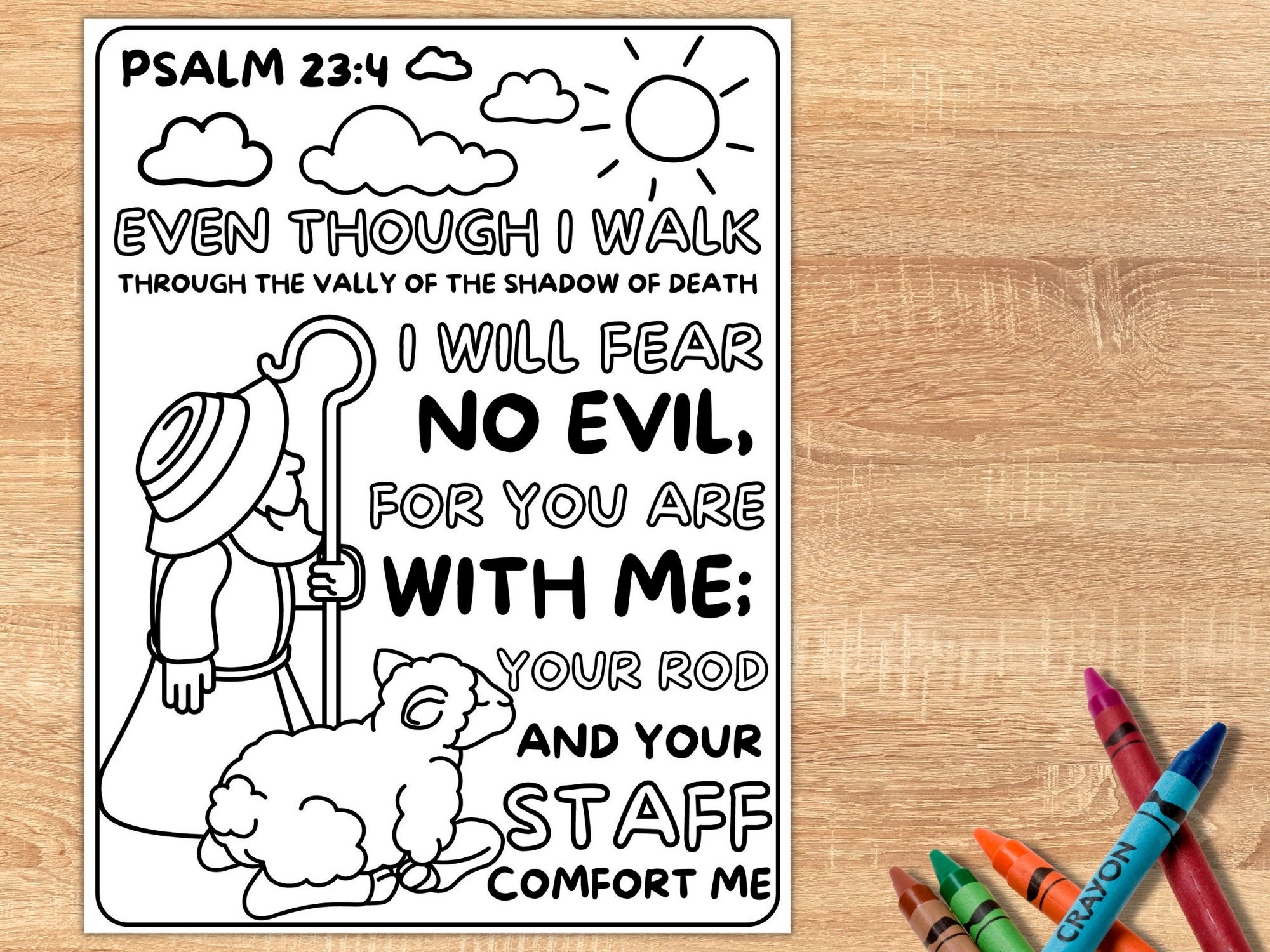 Faith Over Fear Bible Coloring Pages for Children, Coloring Scripture ...