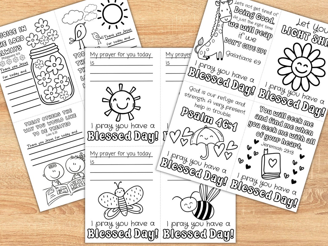 Prayer Cards for Kids, Encouragement Cards for Children, Sunday School ...