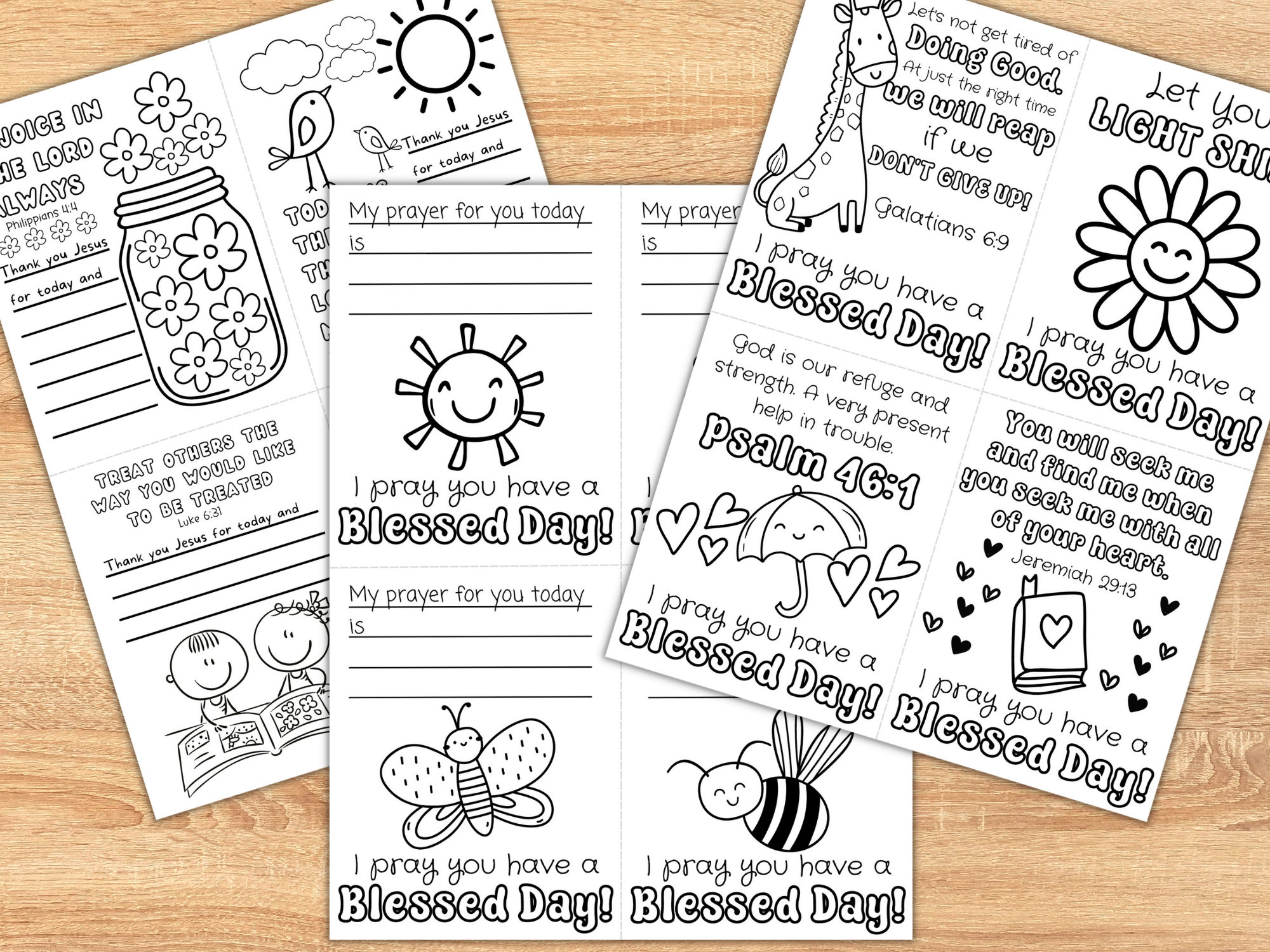 Prayer Cards for Kids, Encouragement Cards for Children, Sunday School ...