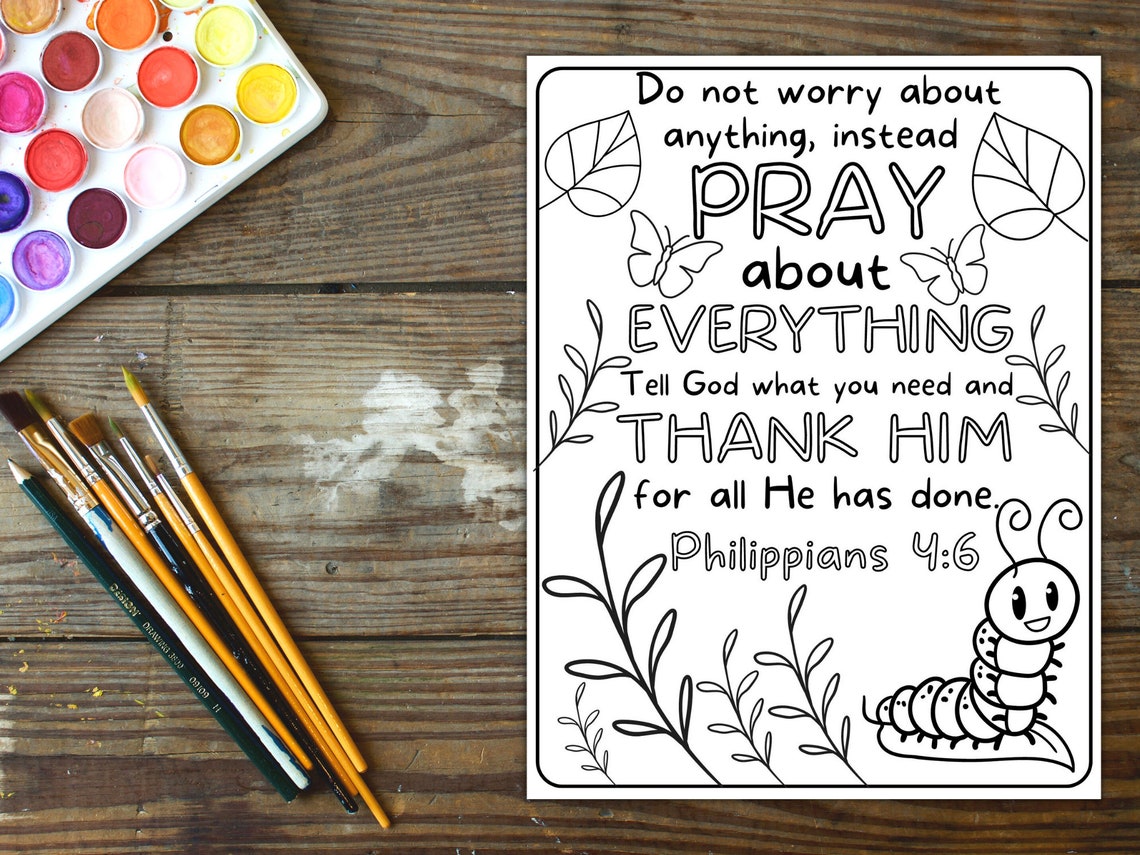 Prayer and Scripture Coloring Pages Bundle, Printable Bible Coloring ...