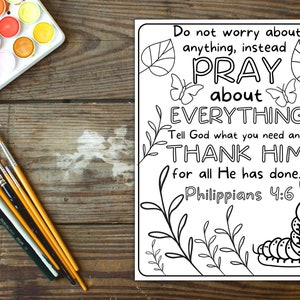 Prayer and Scripture Coloring Pages Bundle, Printable Bible Coloring ...