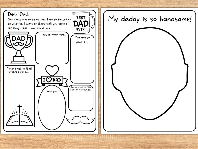 Christian Father's Day Printable for Kids, Faith Gift for Dad From Kids ...
