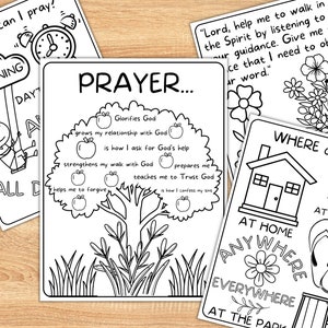 Printable Prayer Coloring Kid's Morning Activity, the Lord's Prayer ...