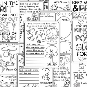 Prayer and Scripture Coloring Pages Bundle, Printable Bible Coloring ...