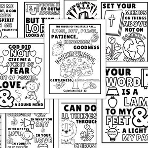 Prayer and Scripture Coloring Pages Bundle, Printable Bible Coloring ...