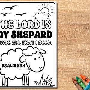 Psalm 23 Kid's Bundle, Psalm 23 Coloring Pages, Memory Verse Cards ...