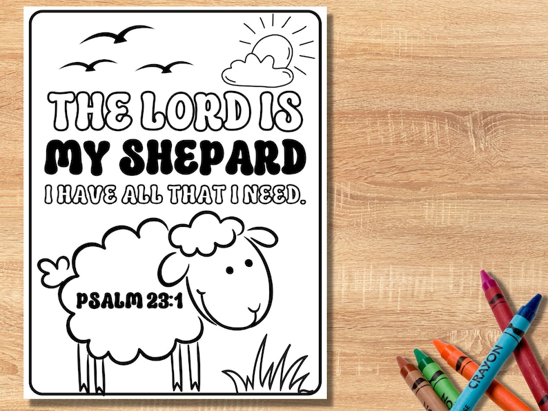 Psalm 23 Kid's Bundle, Psalm 23 Coloring Pages, Memory Verse Cards ...
