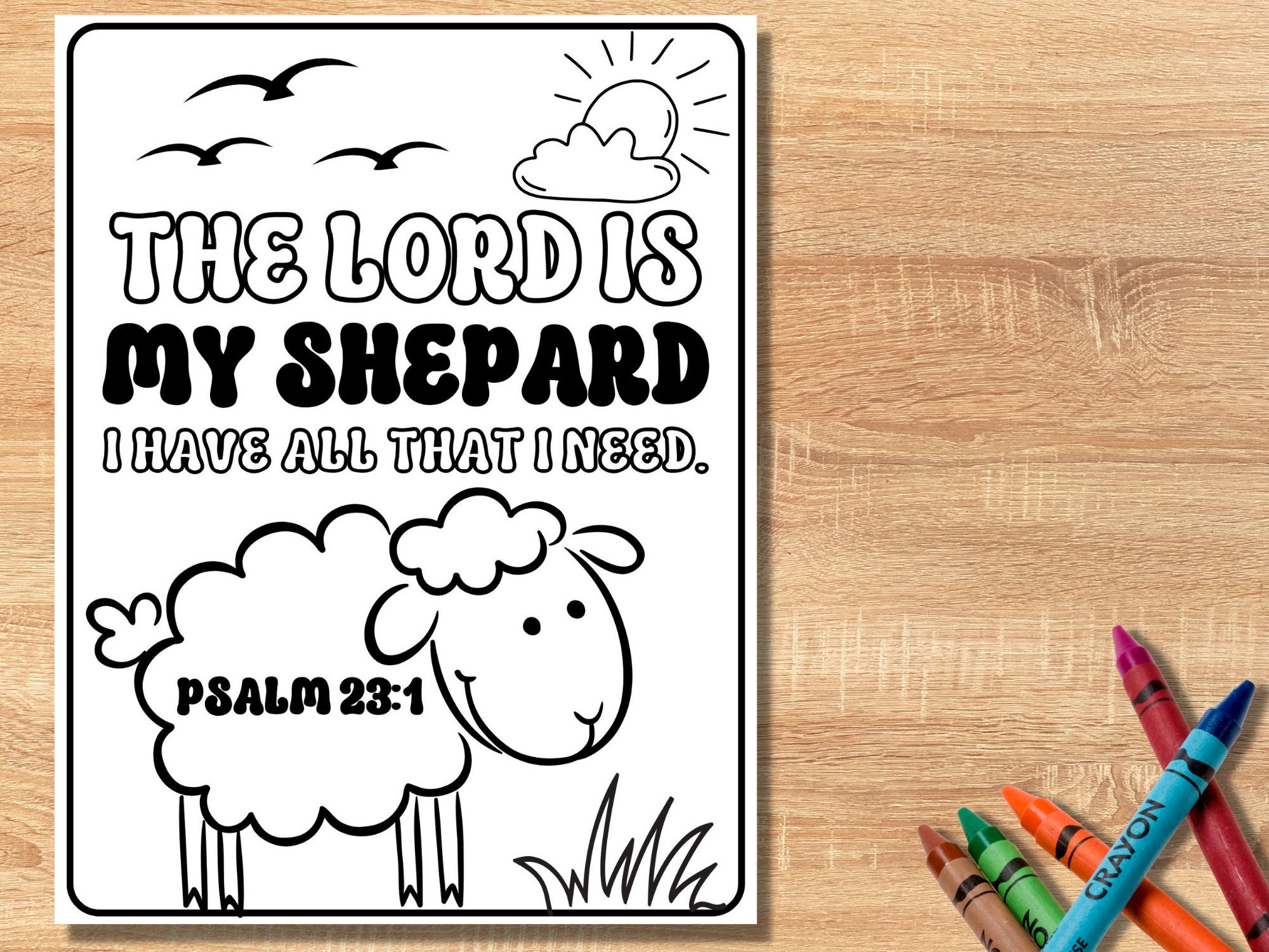 Psalm 23 Kid's Bundle, Psalm 23 Coloring Pages, Memory Verse Cards ...