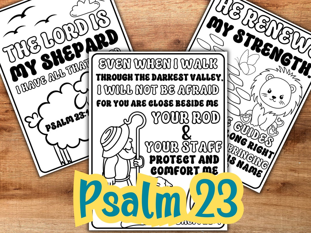 Psalm 23 Coloring Pages, Psalm 23 Bible Coloring, Psalm 23 Printable ...