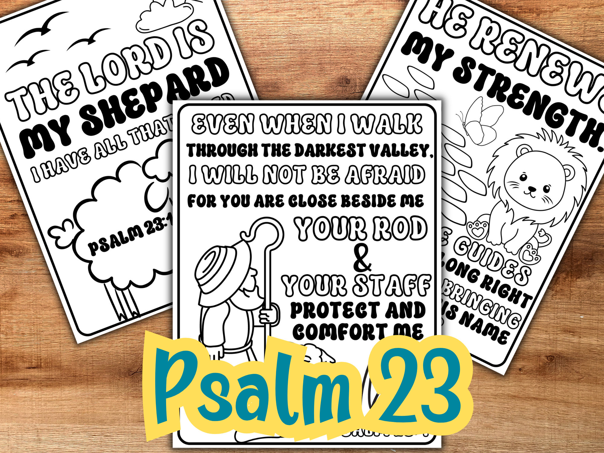 Psalm 23 Coloring Pages, Psalm 23 Bible Coloring, Psalm 23 Printable ...