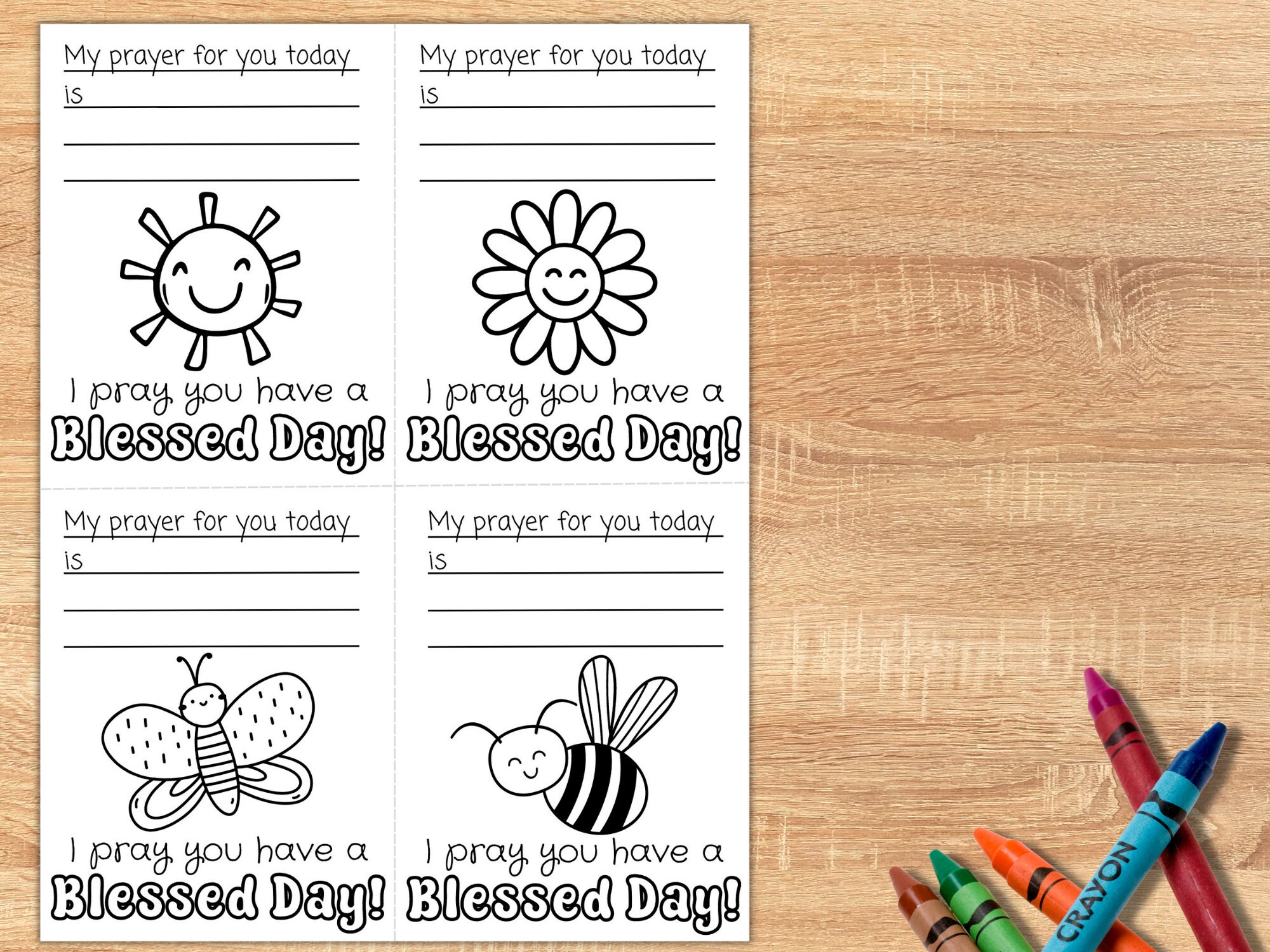 Prayer Cards for Kids, Encouragement Cards for Children, Sunday School ...