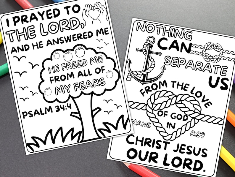 Faith Over Fear Bible Coloring Pages for Children, Coloring Scripture ...