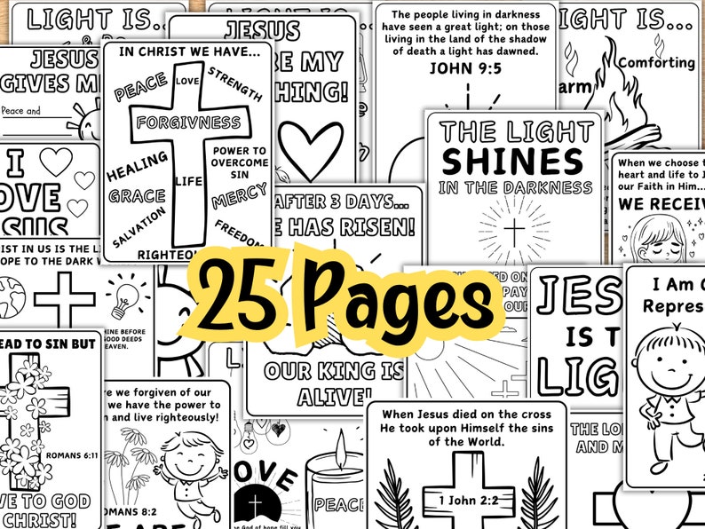 Jesus is the Light Printable Scripture Coloring Pages, He is Risen ...