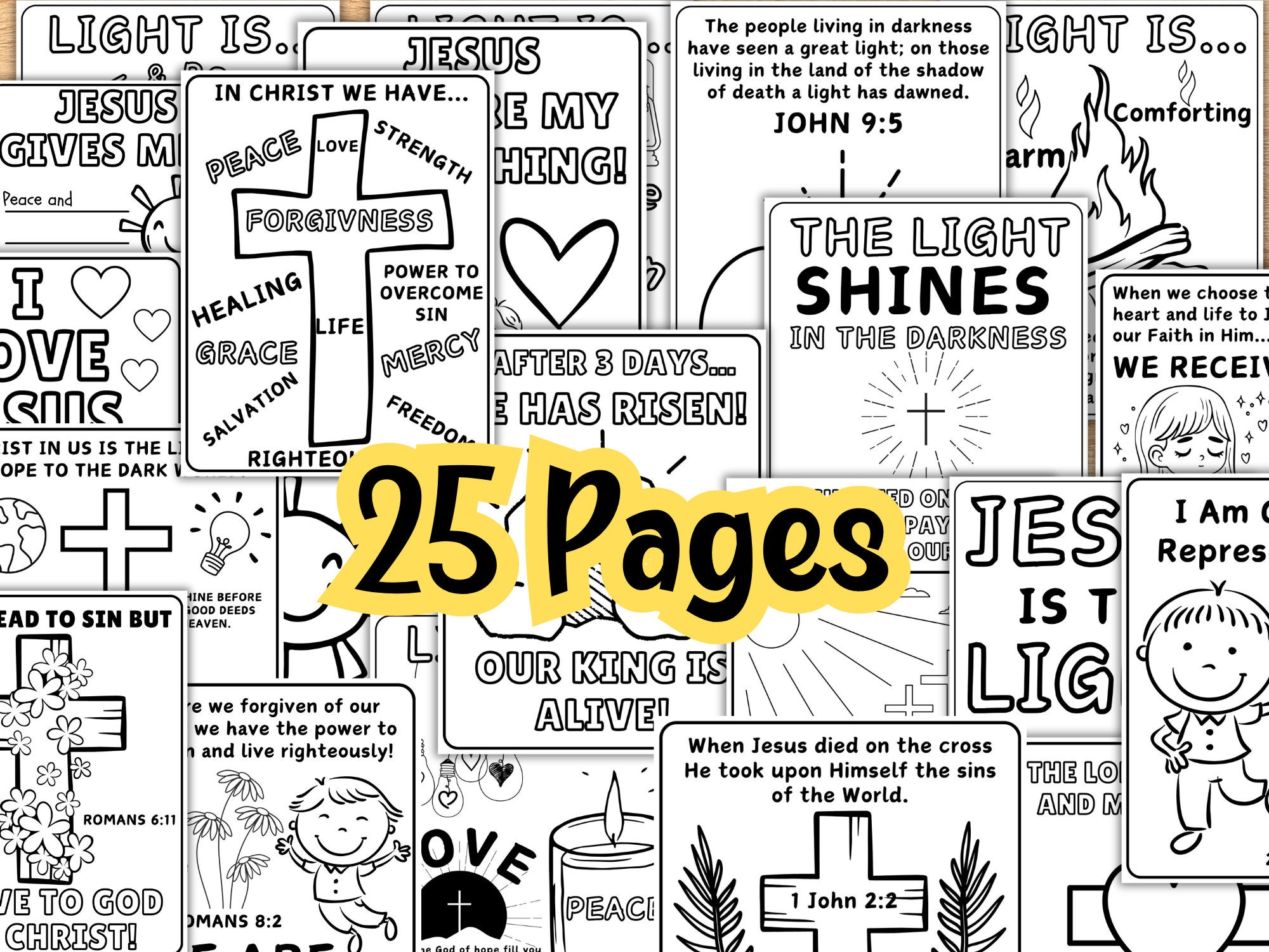 Jesus is the Light Printable Scripture Coloring Pages, He is Risen ...