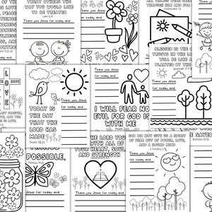 Prayer and Scripture Coloring Pages Bundle, Printable Bible Coloring ...