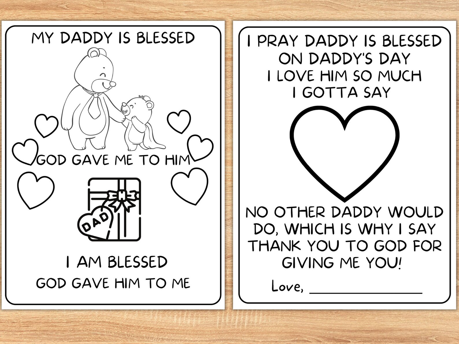 Christian Father's Day Printable for Kids, Faith Gift for Dad From Kids ...