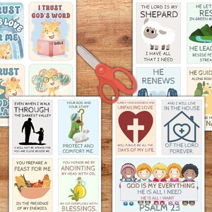 Psalm 23 Kid's Bundle, Psalm 23 Coloring Pages, Memory Verse Cards ...