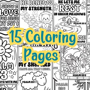 Psalm 23 Kid's Bundle, Psalm 23 Coloring Pages, Memory Verse Cards ...