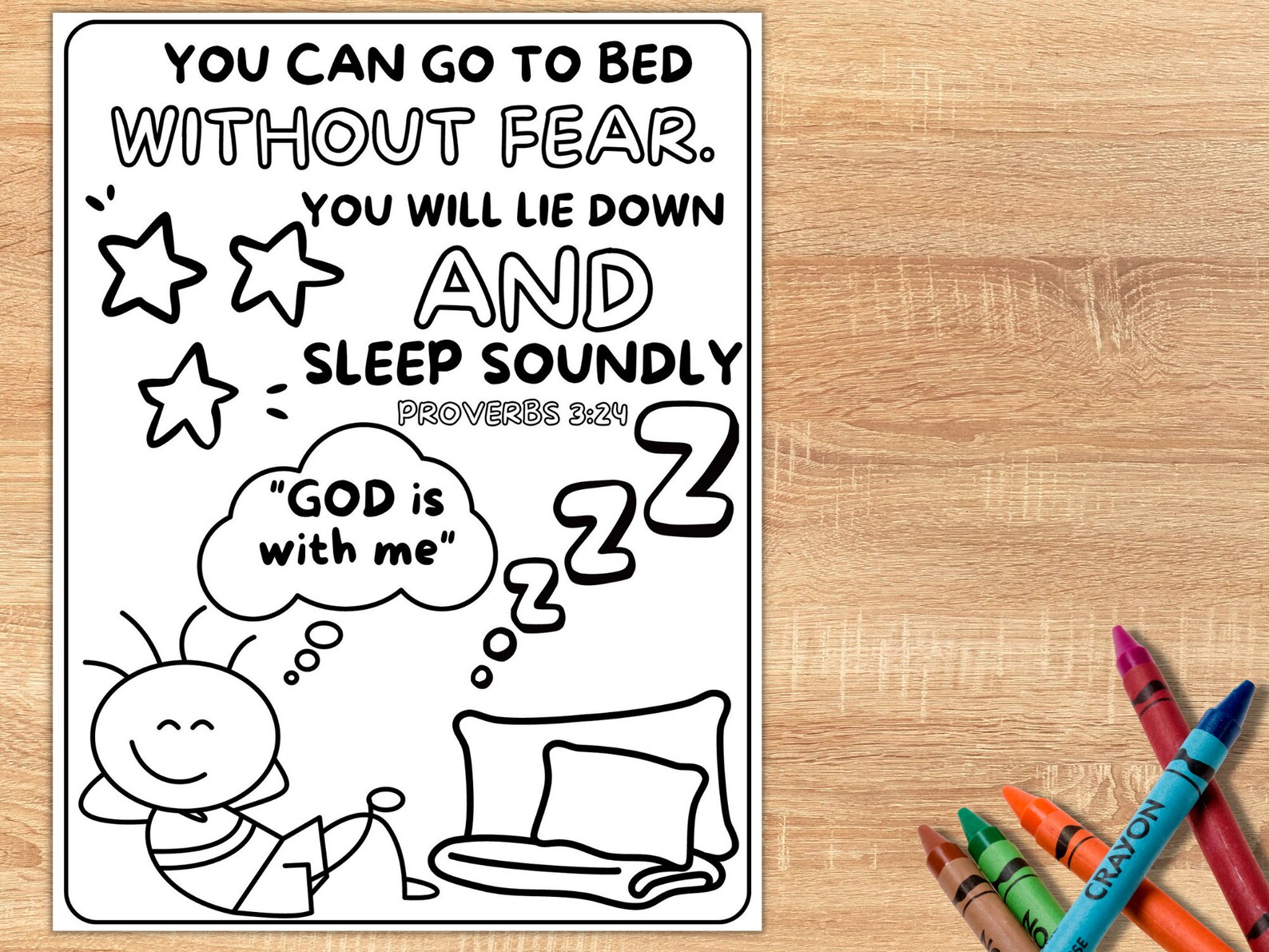 Faith Over Fear Bible Coloring Pages for Children, Coloring Scripture ...