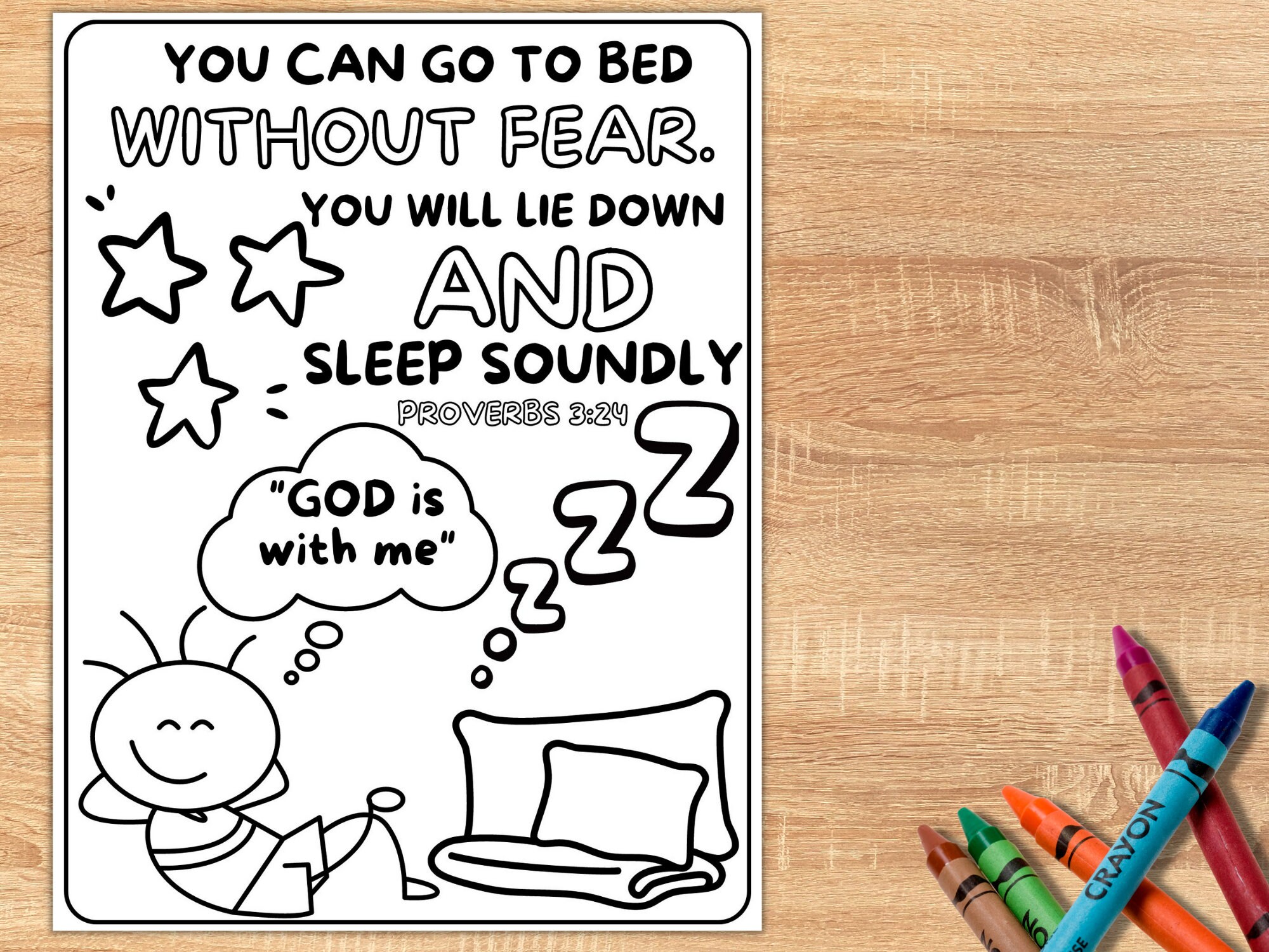 Faith Over Fear Bible Coloring Pages for Children, Coloring Scripture ...