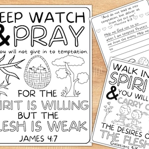 Printable Prayer Coloring Kid's Morning Activity, the Lord's Prayer ...