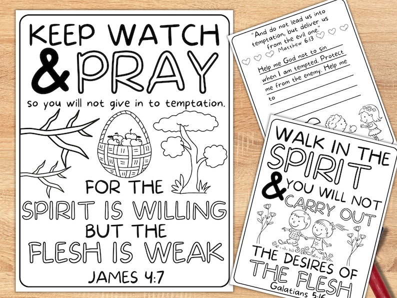 Printable Prayer Coloring Kid's Morning Activity, the Lord's Prayer ...