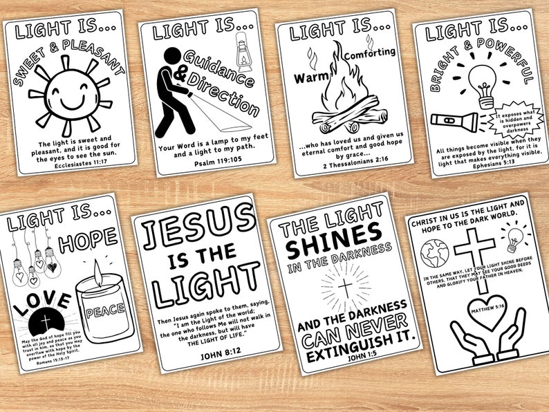 Jesus is the Light Printable Scripture Coloring Pages, He is Risen ...